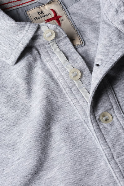Relwen Pique Slot Polo in Lt. Grey Heather
