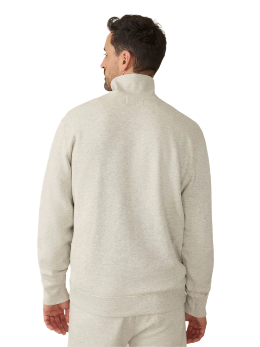 Faherty High Standard Fleece 1/4 Zip in Antique Ivory Heather